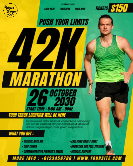 Copy of Green Professional Marathon Run Event Poster for Instagram ...