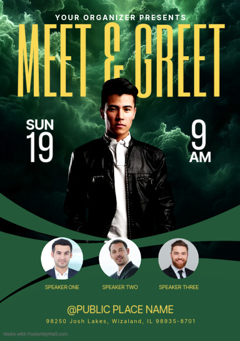 Green Professional Meet And Greet A5 Template | PosterMyWall