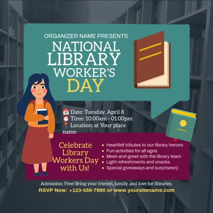 Copy of Green Professional National Library Worker's Day Instagram Post ...