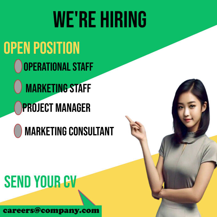 Green Professional Open Position Flier Instag Template | PosterMyWall