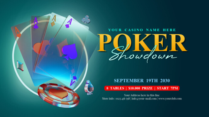 Green Professional Poker Showdown Digital Display (16:9) Template ...