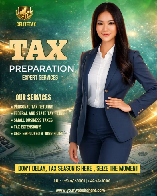 Green Professional Professional Tax Preparation Services Flyer ...