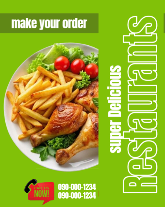 Green Professional Restaurant Flyers Instagram Portrait Template ...