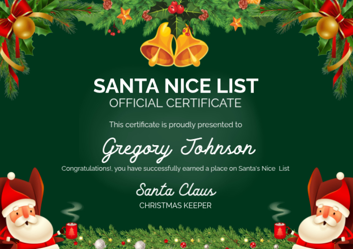 Plantilla de Green Professional Santa Nice Template A4 | PosterMyWall