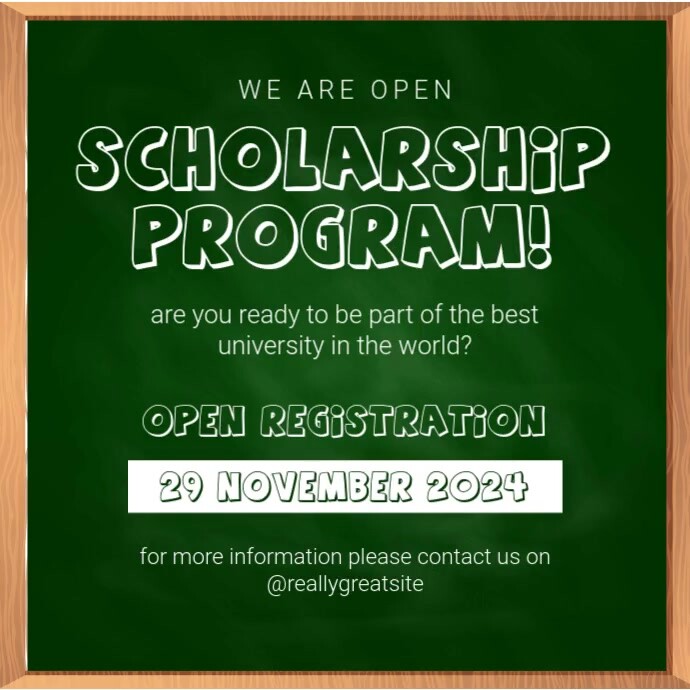 Green Professional Scholarship Program Instagram Post Template ...