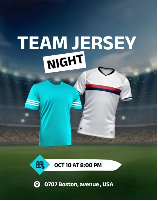 Green Professional Team Jersey Night Poster/w Template | PosterMyWall