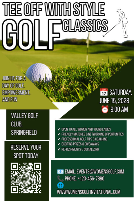 Copy of Green Professional Tee Off With Style Golf Poster | PosterMyWall
