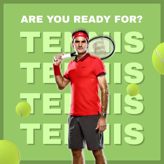 Green Professional Tennis Tournament Instagram Post Template | PosterMyWall