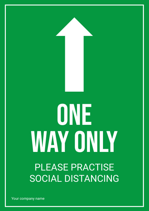 Green Professional Warning Signs A4 Template | PosterMyWall