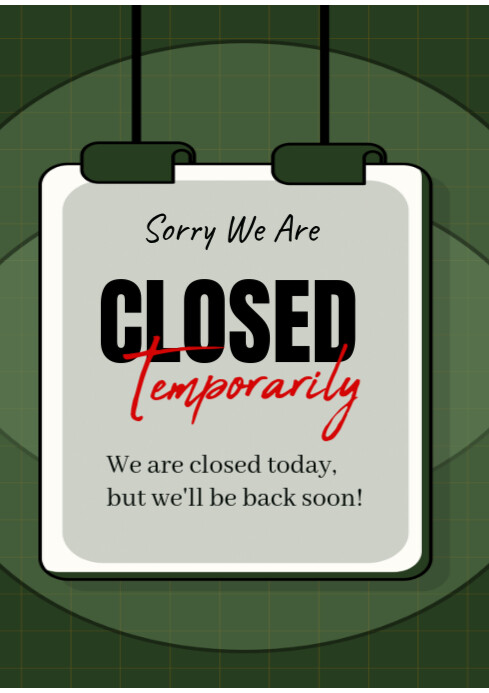 Green Professional We Are Closed A4 Template | PosterMyWall