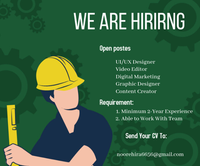 Green Professional We Are Hiring Job Opportunities Medium Rectangle ...