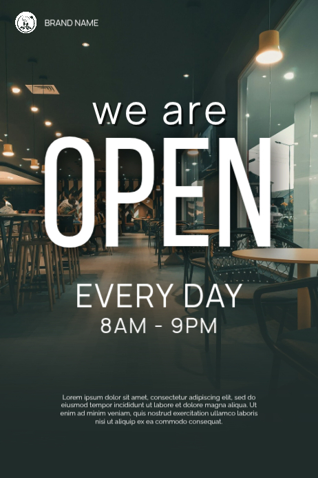 Green Professional We Are Open Poster Template | PosterMyWall