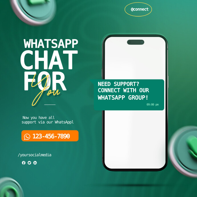 Green Professional Whatsapp Chat For You Ins Template | PosterMyWall