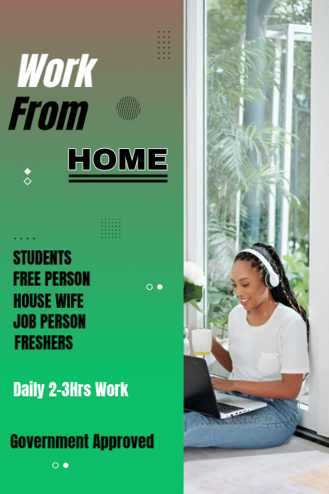 Green Professional Work From Home Poster Template | PosterMyWall