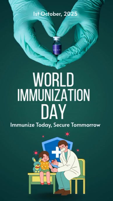 Green Professional World Immunization Day Instagram Story Template ...