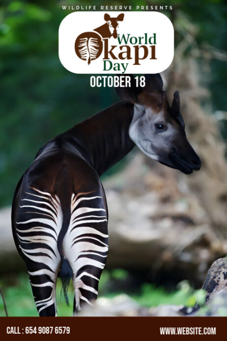 Plantilla de Green Professional World Okapi Day Poster | PosterMyWall
