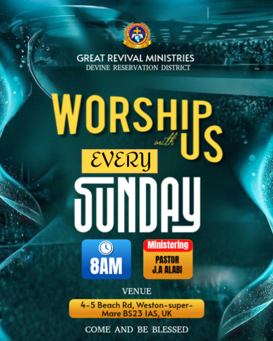 Green Professional Worship With Us Every Sunday Instagram Portrait ...