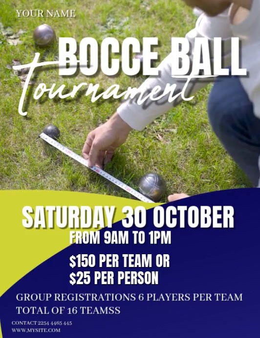 Plantilla de green Professionale Bocce Ball Volantino (us Letter ...