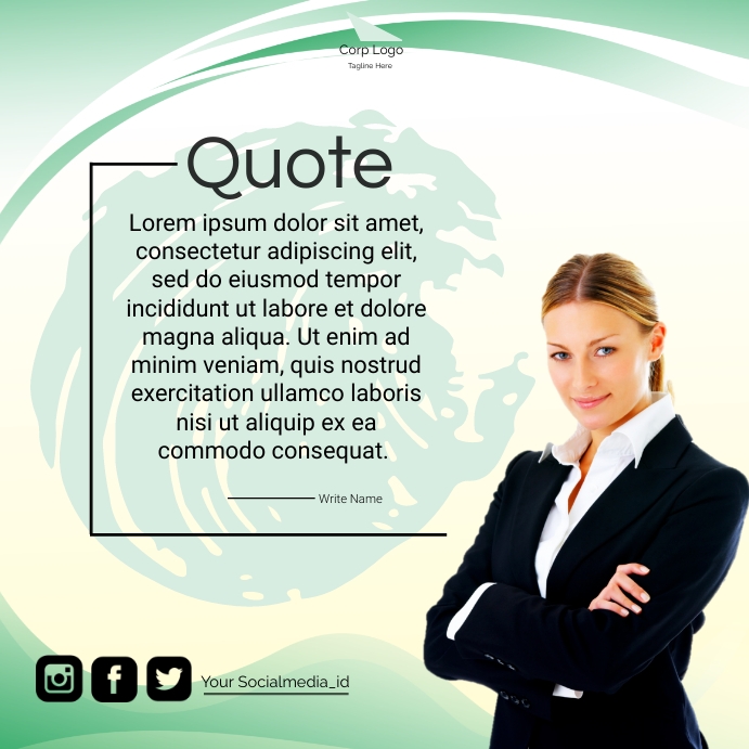 green quote modern template | PosterMyWall