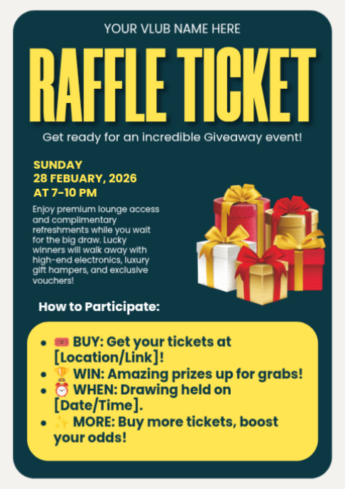 Green Raffle Ticket Giveaway A2 Template | PosterMyWall