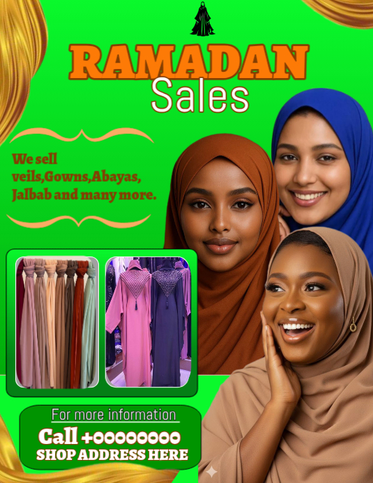 Green Ramadan Clothing Sale Flyer Template | PosterMyWall