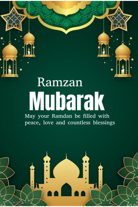 Green Ramzan Mubarak Poster Template | PosterMyWall