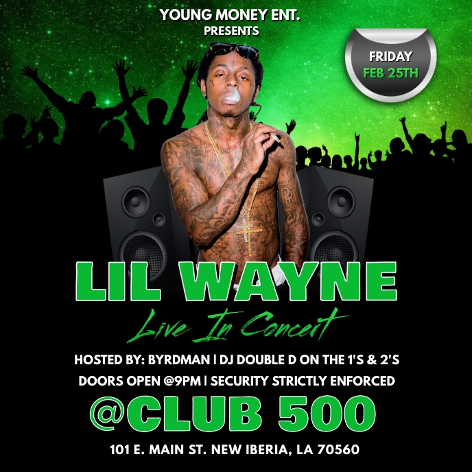 Copy of GREEN RAP CONCERT CLUB FLYER TEMPLATE | PosterMyWall