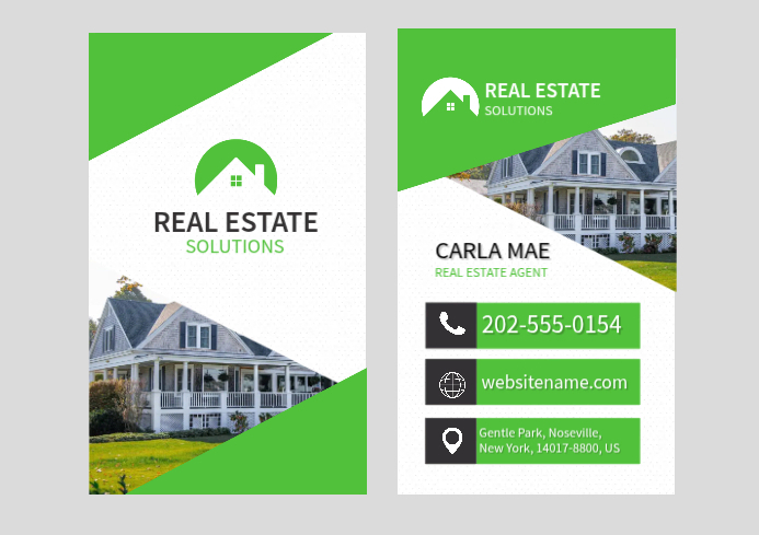Green Real Estate Calling Card Template | PosterMyWall