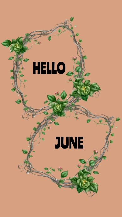 green rose border hello june instagram story Template | PosterMyWall