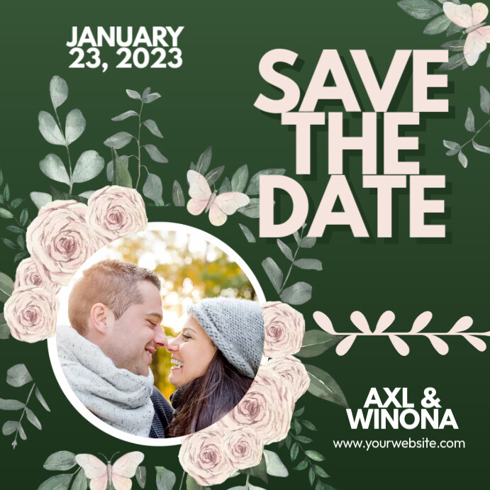 Plantilla de Green Save the Date | PosterMyWall