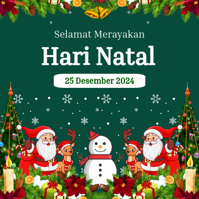 Green Selamat Natal Template Instagram Post | PosterMyWall