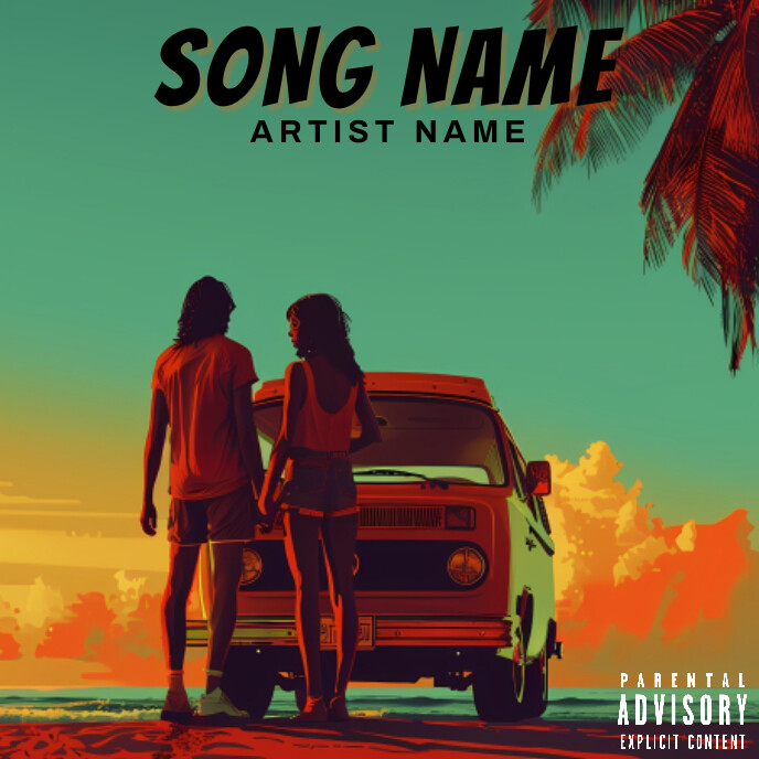 Green Song Name And Song Cover Album Cover Template | PosterMyWall