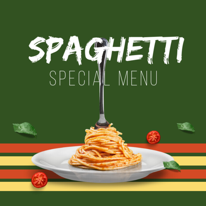 green Spaghetti special menu instagram post Template | PosterMyWall
