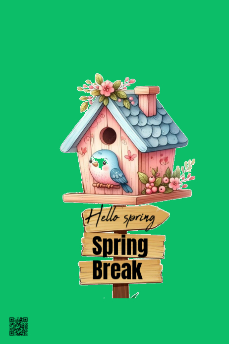 Green Spring Break Poster Template | PosterMyWall