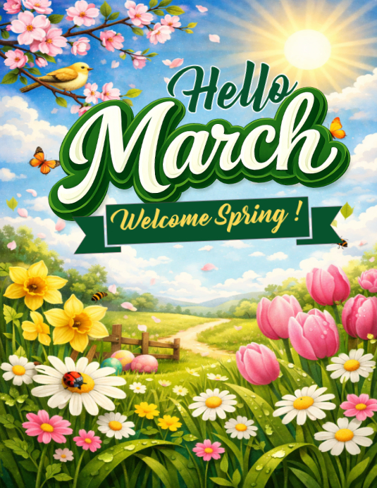 Green Spring Welcome Flyer Template | PosterMyWall