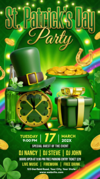 Green St Patrick's Day Party Instagram Story Template | PosterMyWall