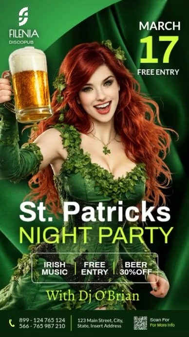 Green St. Patrick’s Day Night Party Instagram Story Template – Green ...