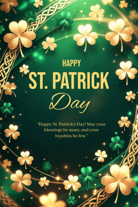 Green St. Patrick's Day Celebration Poster Template | PosterMyWall