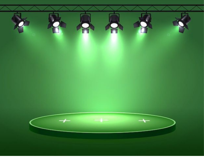 Green Stage Spotlight Template | PosterMyWall