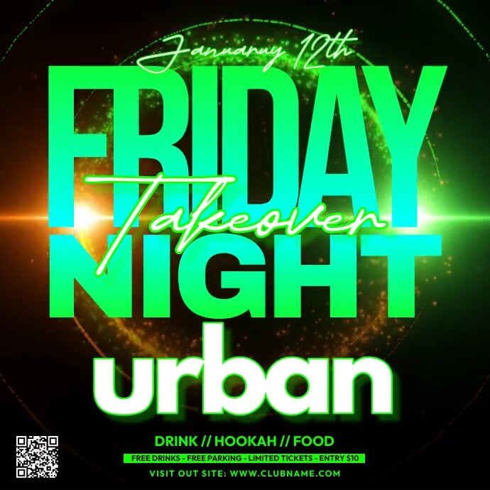 Green Takeover Night Template | PosterMyWall