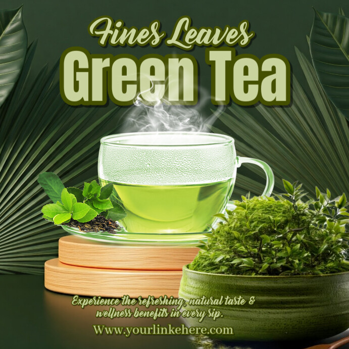 Green Tea ad, Green Tea Instagram Post Template | PosterMyWall