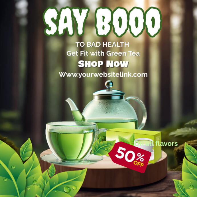 Plantilla de Folleto de Té Verde / Folleto Publicitario de Instagram de ...