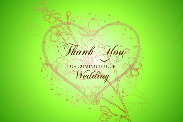 Green Thank You Wedding invitation Template | PosterMyWall