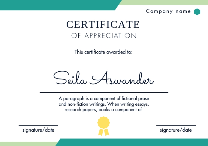 green theme Certificate Template | PosterMyWall