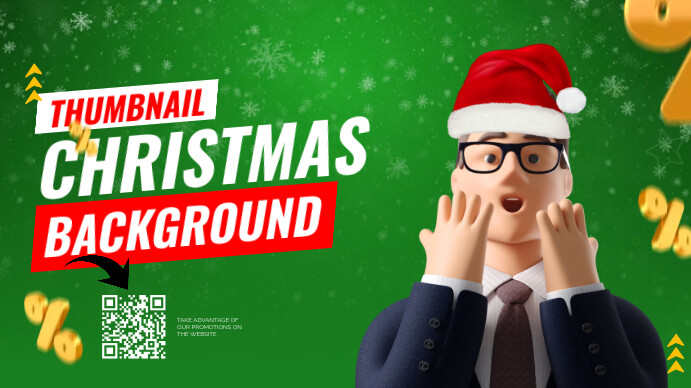 Green Thumbnail Christmas Background templaat | PosterMyWall