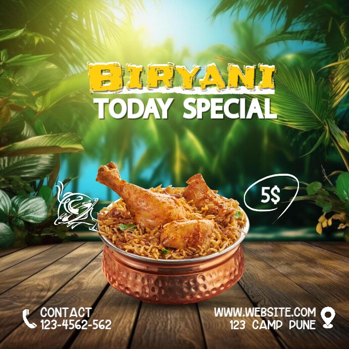 Green Today Special Biryani Poster Instagram Post Template | PosterMyWall