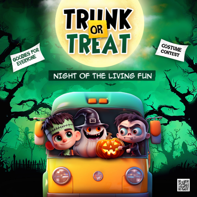 Green Trunk Or Treat Instagram Post Template | PosterMyWall