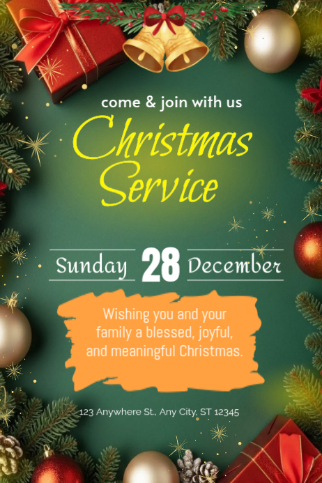 Green Typographic Christmas Poster Template | PosterMyWall