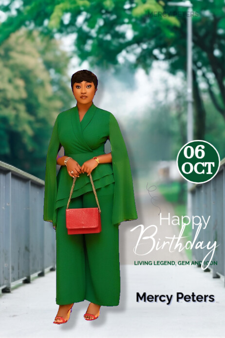 Copy of Green Typographic Happy Birthday Graphics Poster | PosterMyWall