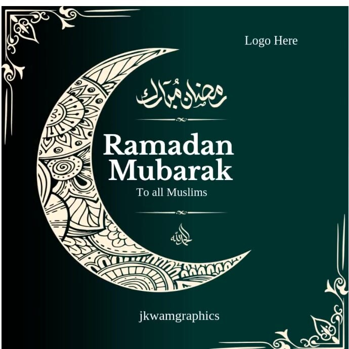 Green Typographic Muslims Ramadan Fasting Template Dark Green ...